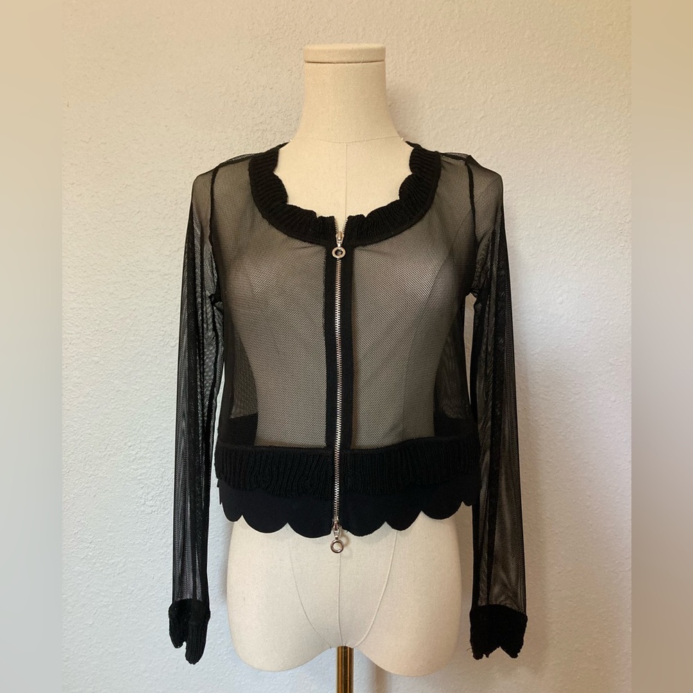 Deca Mesh Bolero Jacket W/Scalloped Hem Size 6 - Gem